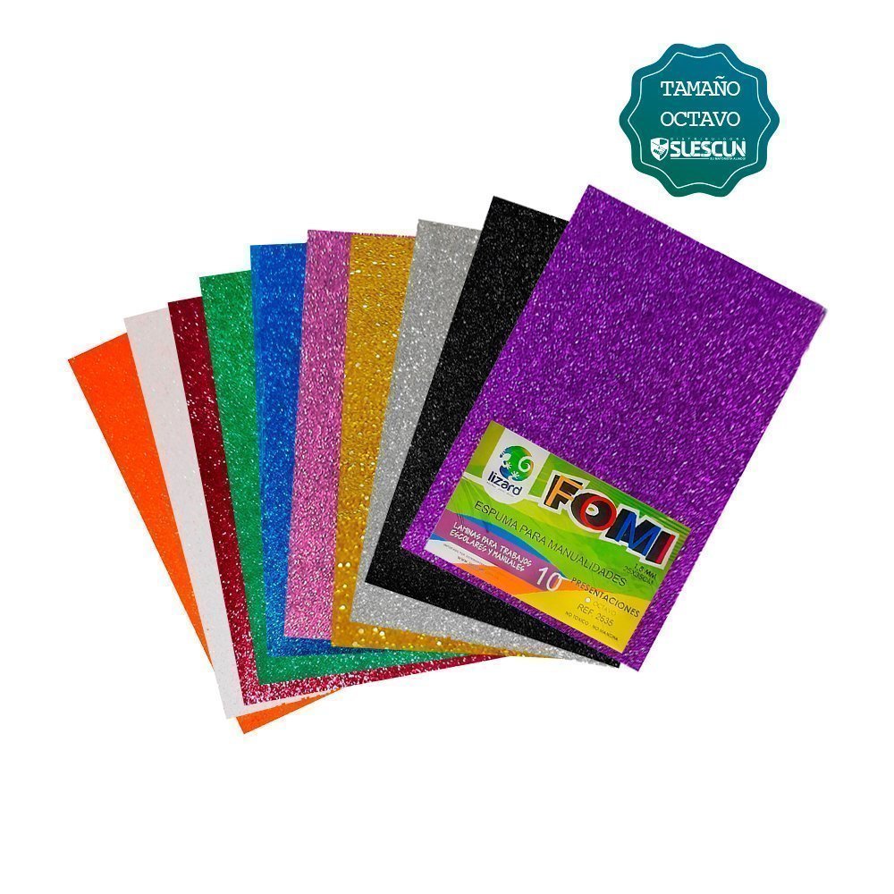 FOMI 1/8 ESCARCHADO SURTIDO PAQUETE x10 - Grafitos