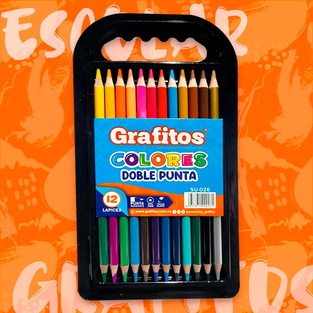COLORES GRAFITO DOBLEPUNTA X12 SU-026 - Grafitos