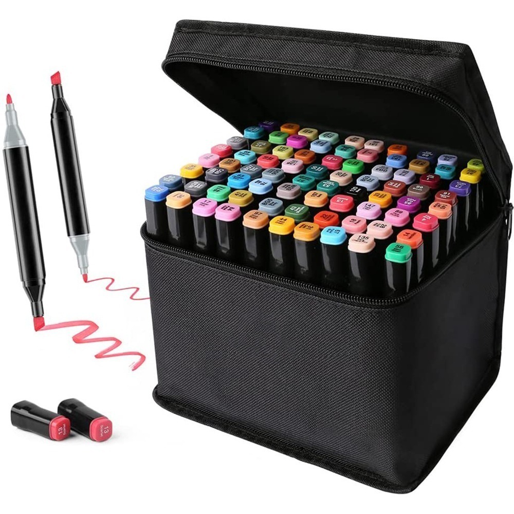 Set de Marcadores Marca GRAFITOS x 80 unds - Maletin de Tela