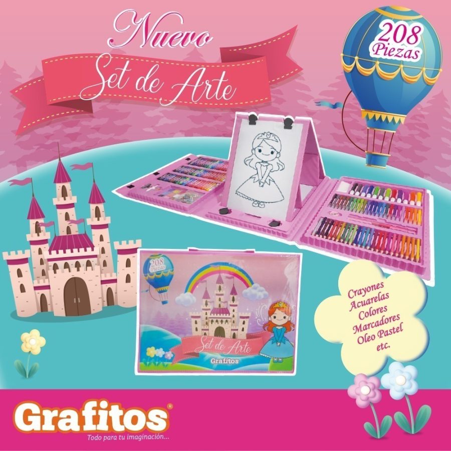 SET DE ARTE PARA NIÑAS | 208 piezas | Distribuidora SUESCUN