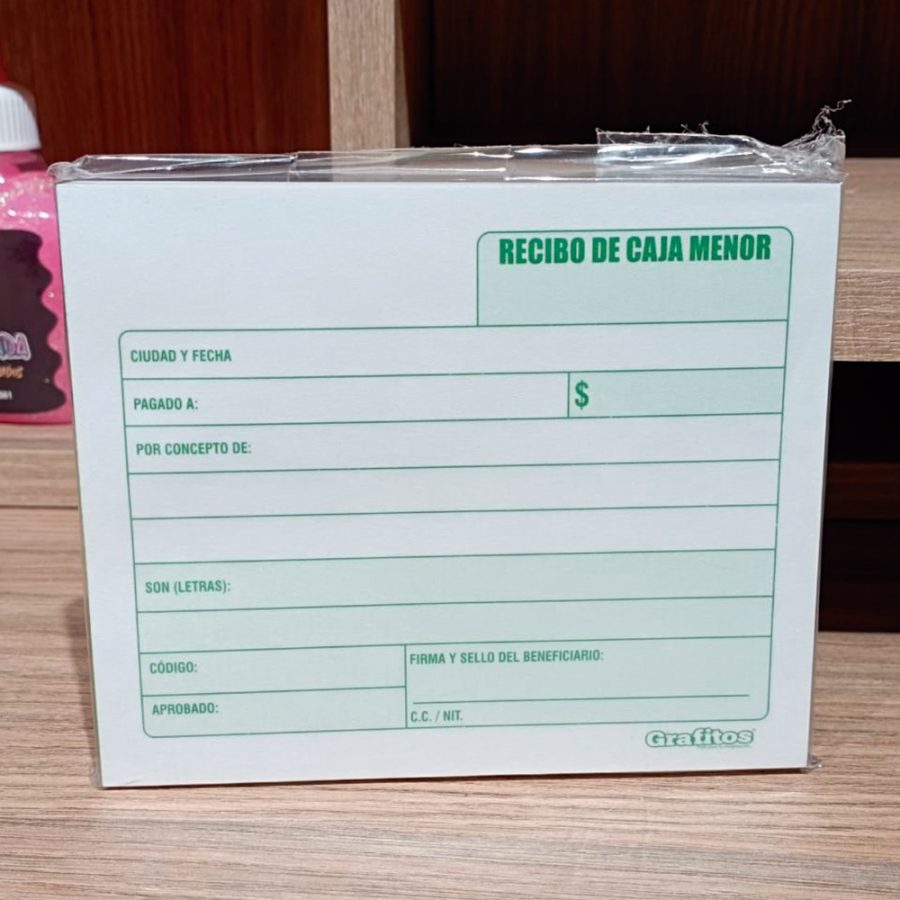 Recibo de Caja Menor Económico Marca GRAFITOS