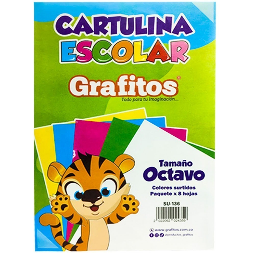 Cartulina Escolar 1/8 - Grafitos