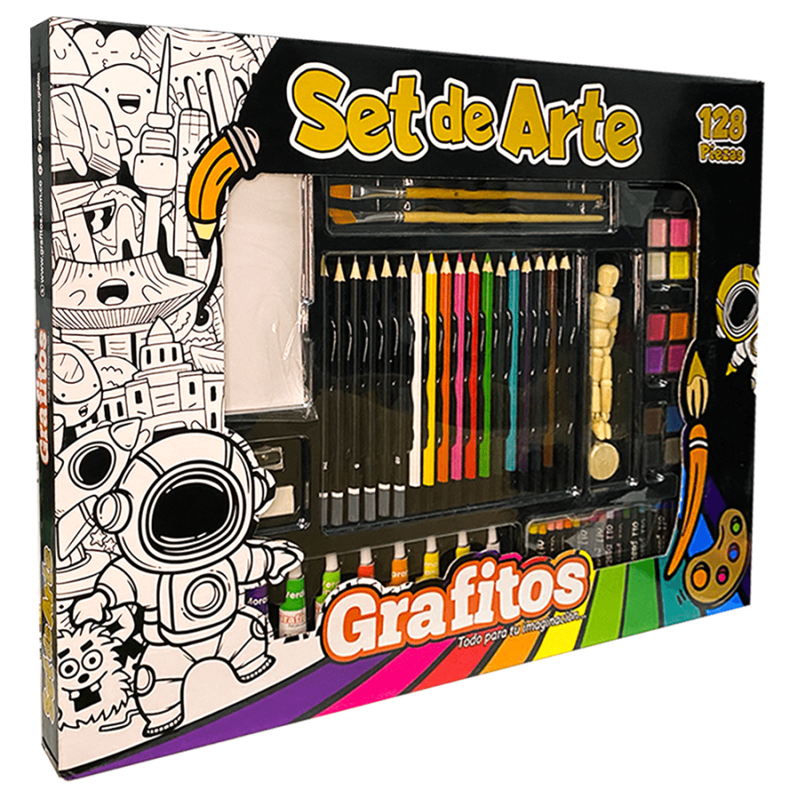 Set De Arte 128 Piezas - Grafitos