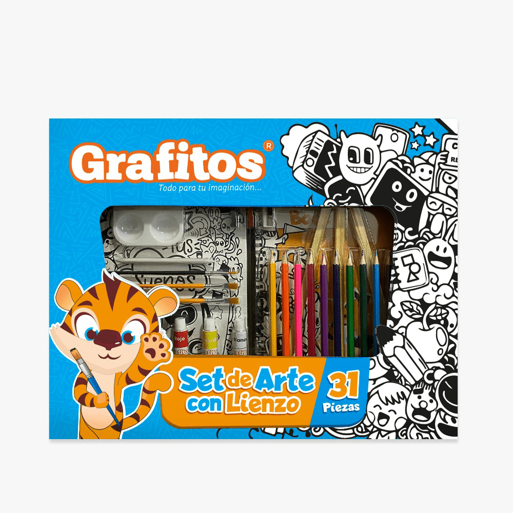 Set De Arte Con Lienzo De 31 Piezas - Grafitos