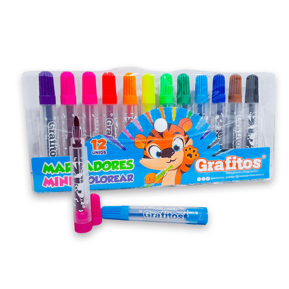 Marcadores Mini Para Colorear Grafitos x12 - Grafitos